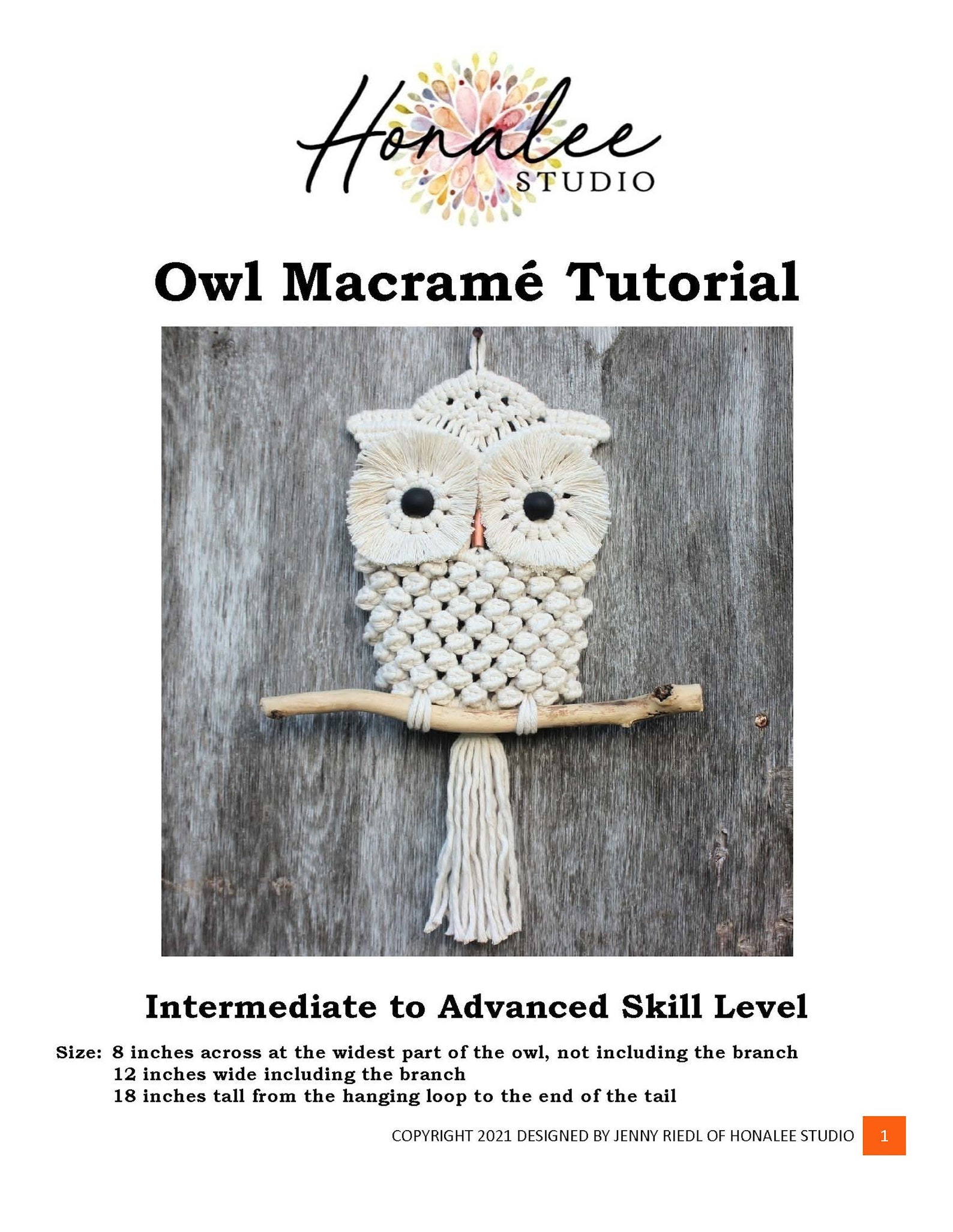 Macrame Owl Pattern PDF Tutorial Instant Download DIY Macrame - Etsy