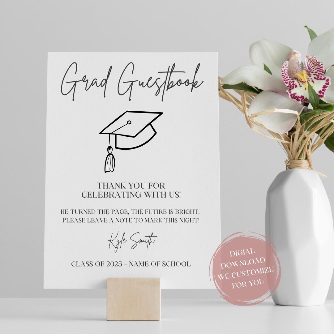 Graduation Guestbook Sign - Class of 2025 Graduation Party - College ...