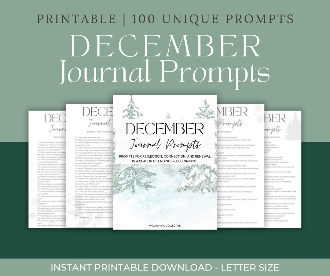 December Journal Prompts - Digital Journal Prompts - Daily Journal ...