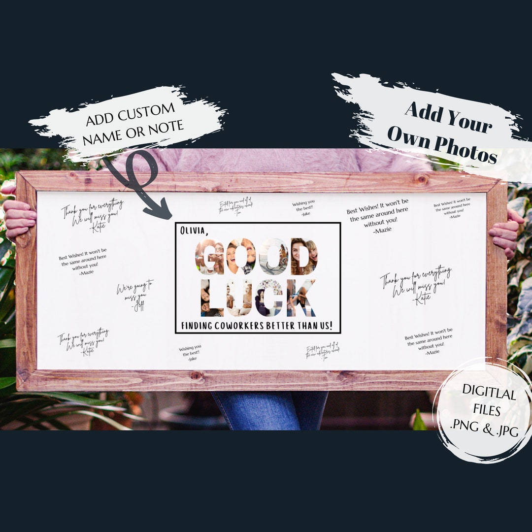 Good Luck Card Farewell Guestbook Goodbye Card Custom - Etsy