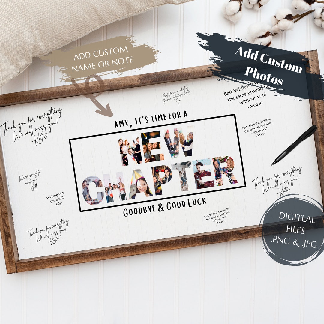 Goodbye Card - New Chapter - Farewell Guestbook - Personalized Goodbye ...