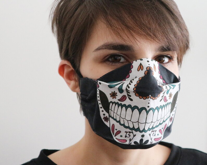 Face mask with skull washable skull sugar skull mouth-nose | Etsy
