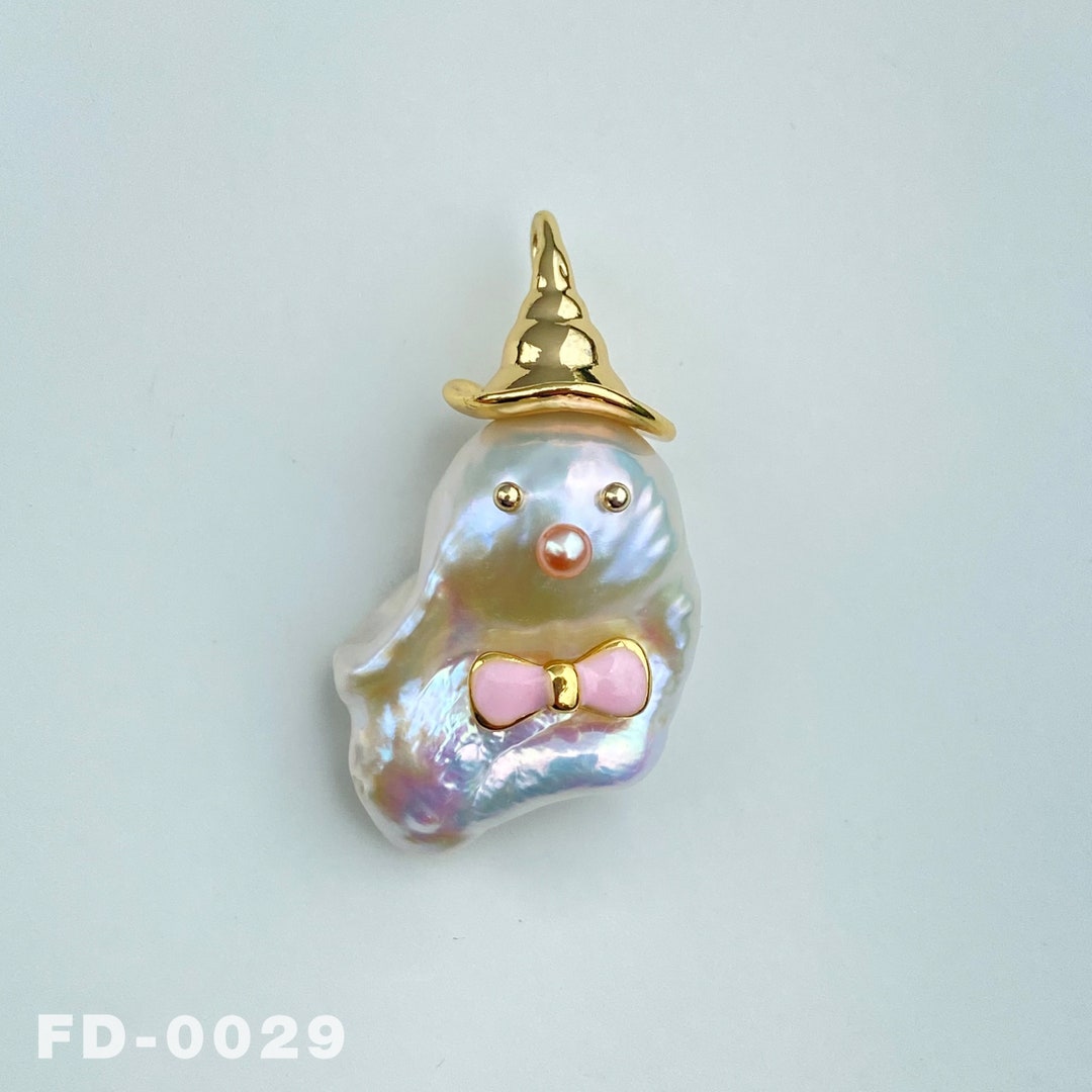 Handmade Cute Ghost Wizard Natural Freshwater Fireball Baroque Pearl ...