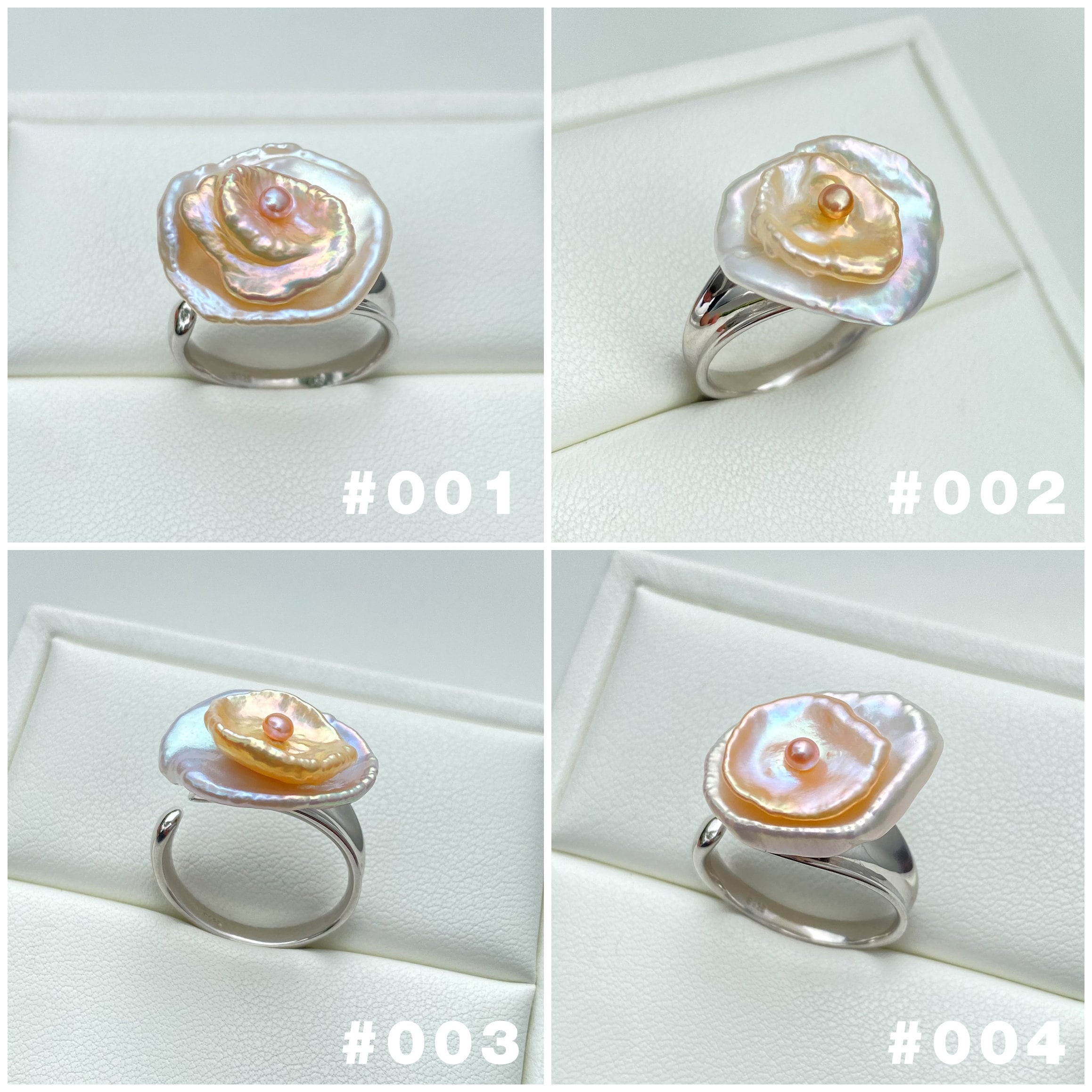 Freshwater Keshi Pearl Ring, Solid S925 Silver Adjustable Band - Etsy