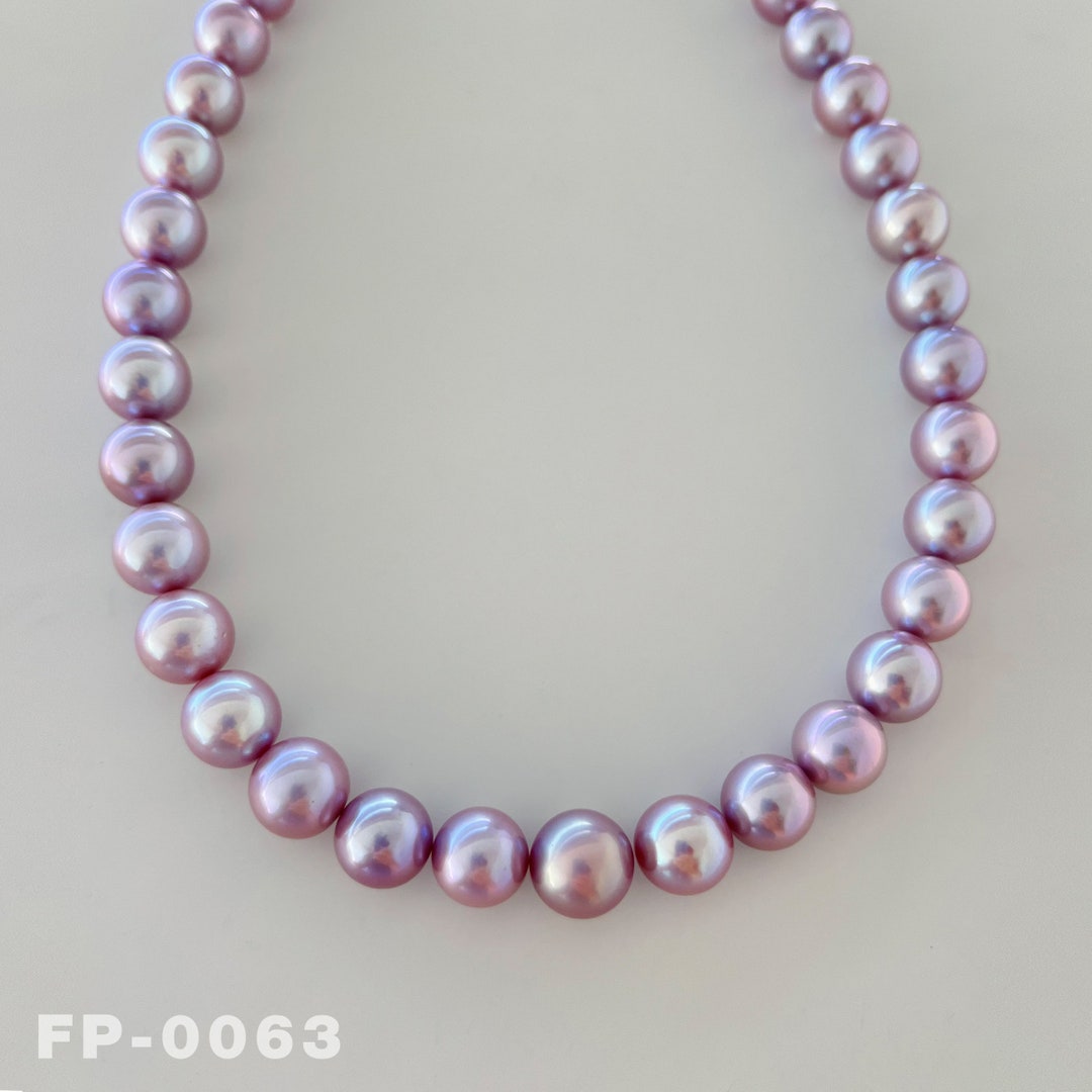 11-13mm Natural Purple Edison Rainbow Pearls Perfect Circle Pearl ...