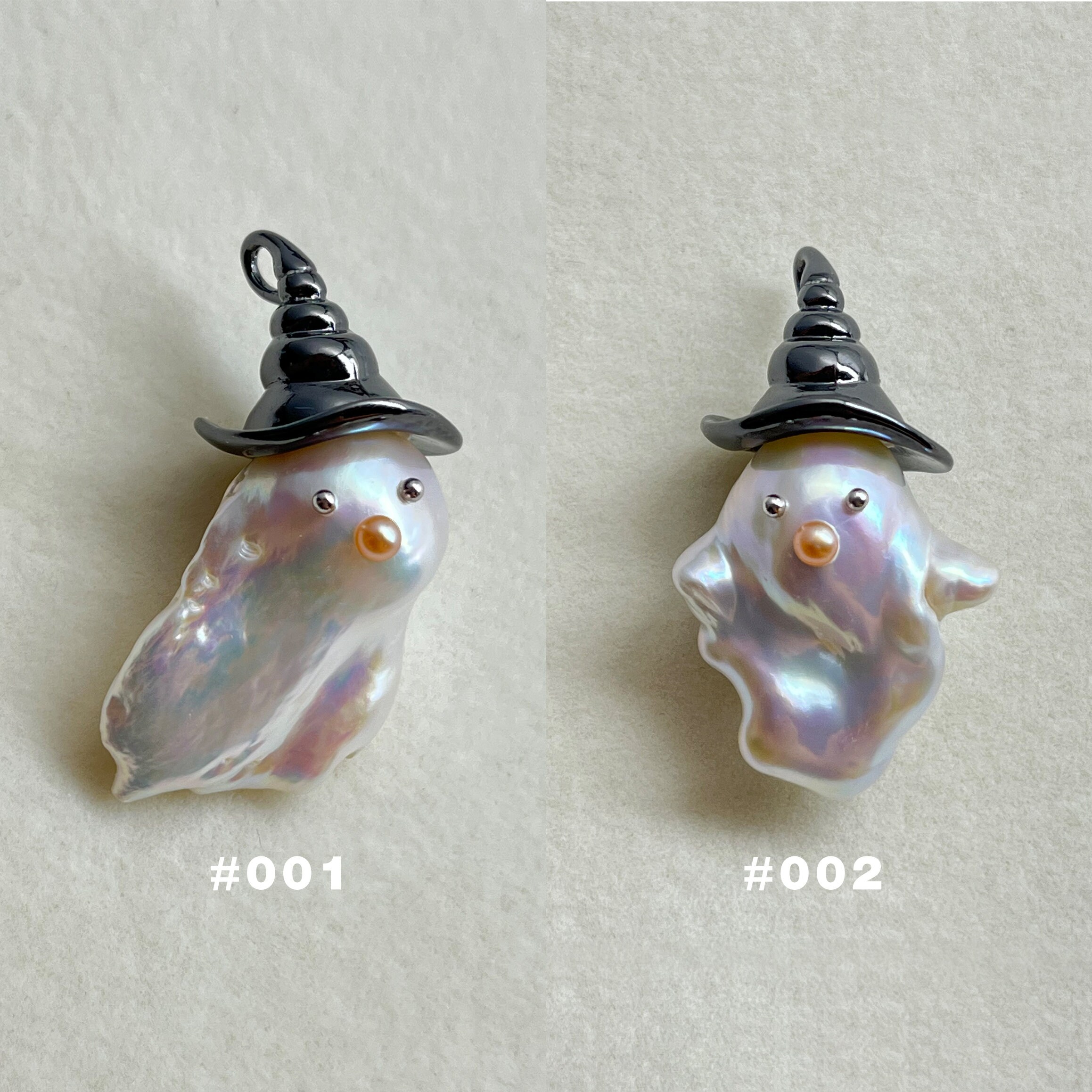 Cute Ghost Baroque Pearl Pendant Animals Necklace Pearl Fireball Pearl ...