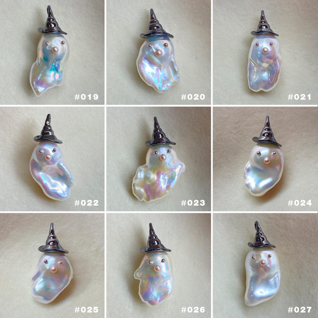 Cute Ghost Baroque Pearl Pendant Animals Necklace Pearl Fireball Pearl ...