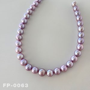 11-13mm Natural Purple Edison Rainbow Pearls Perfect Circle Pearl ...