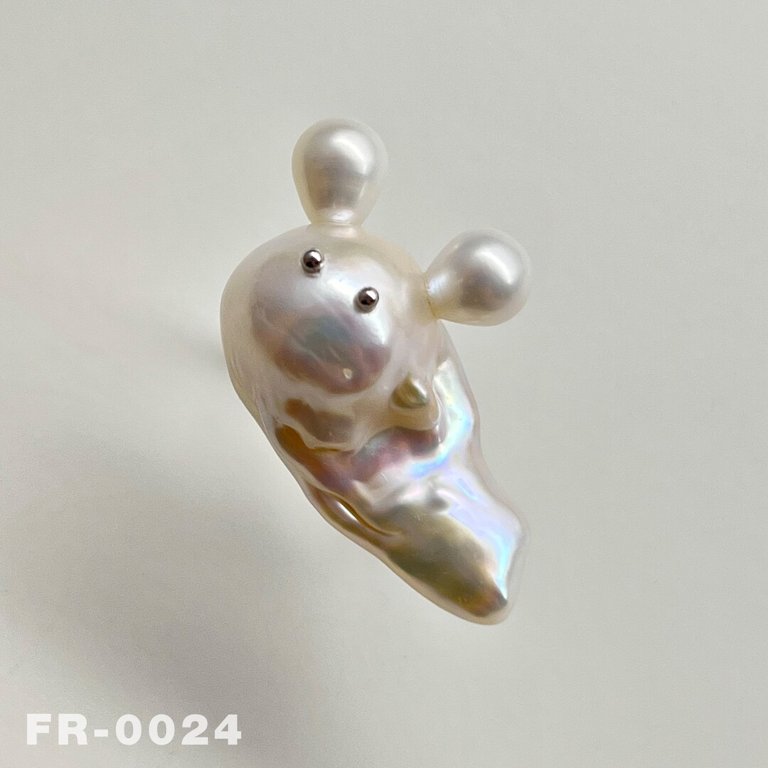 Large Baroque Flame Ball Pearl Ring Freshwater Flame Ball Pearl Ring ...