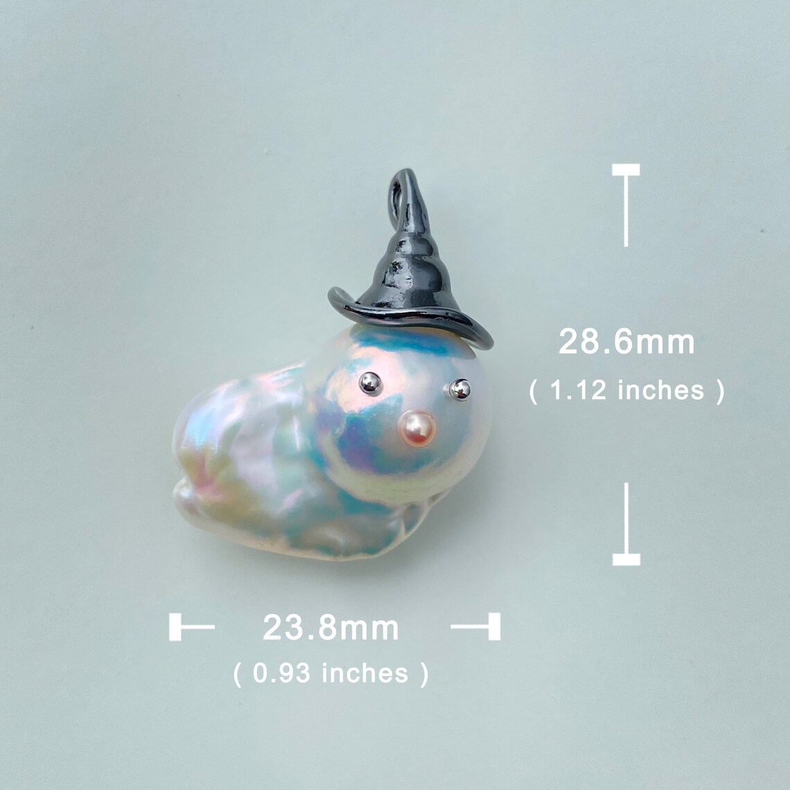 Handmade Cute Ghost Wizard Natural Freshwater Fireball Baroque Pearl ...