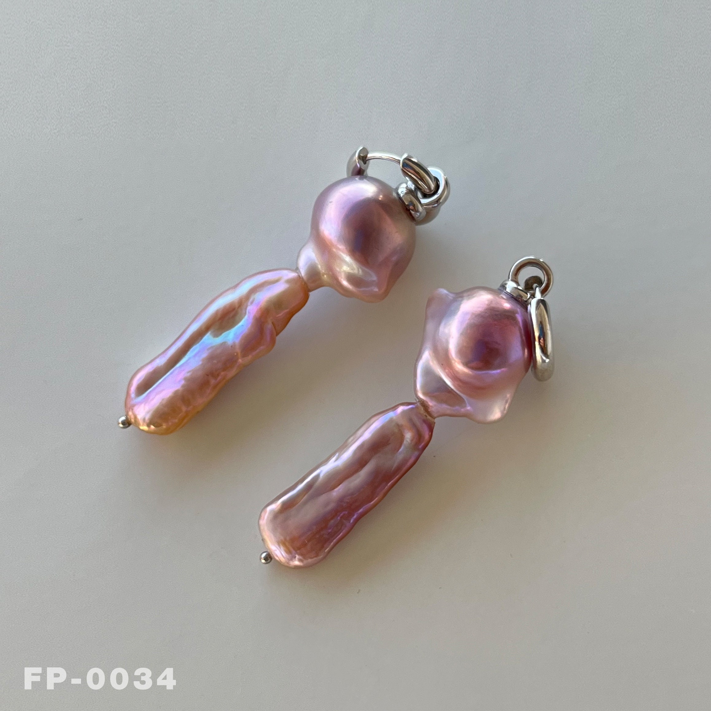Large Pink Purple Fireball Pearls Flameball Natural Metallic Baroque ...