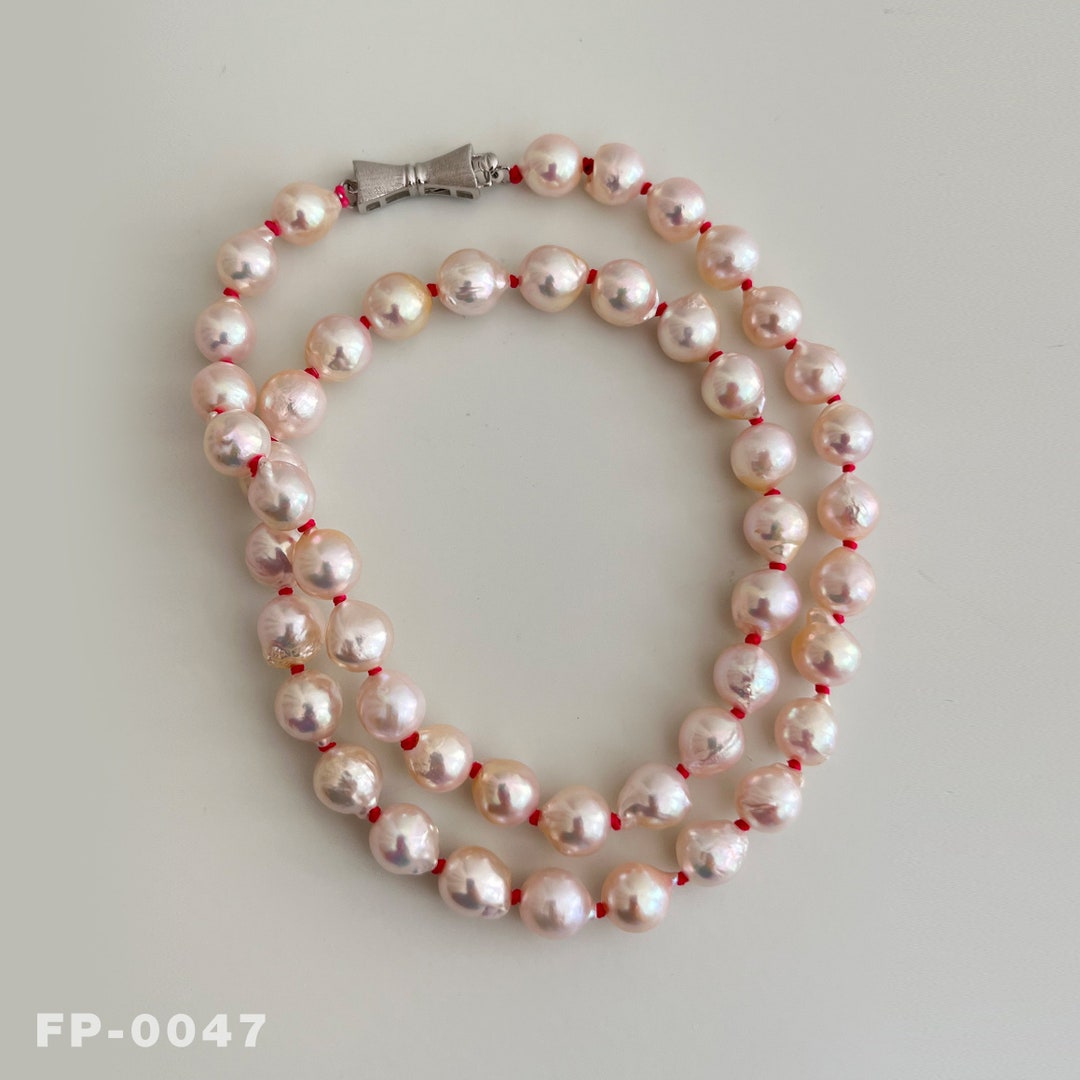 Saltwater Pearls White Sliver Color Natural Metallic Pearl Strand Beads ...