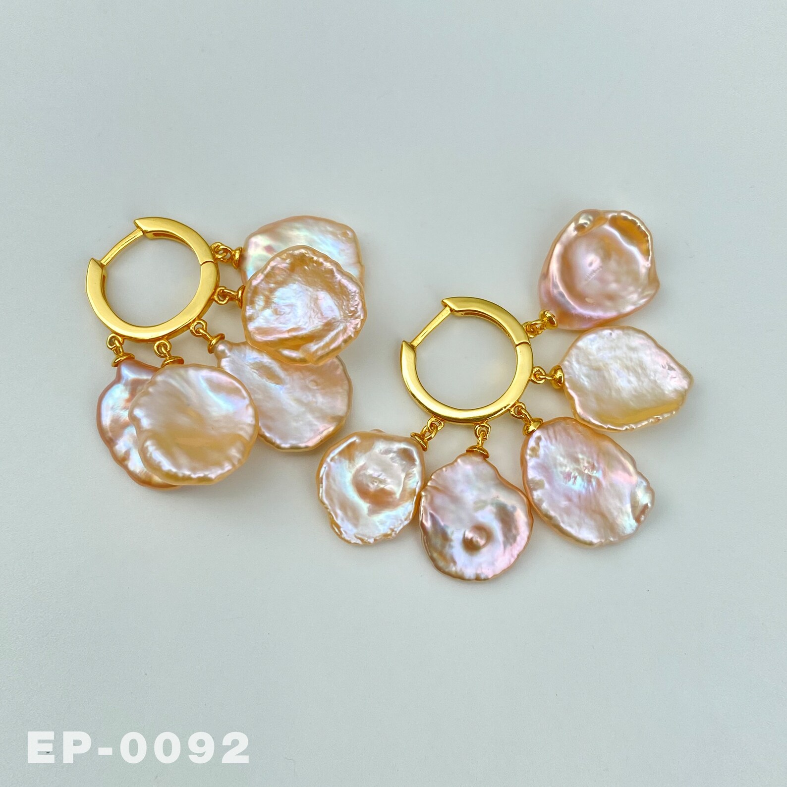 Natural Freshwater Gold Keshi Pearl Earrings / Unique Handmade Nature ...