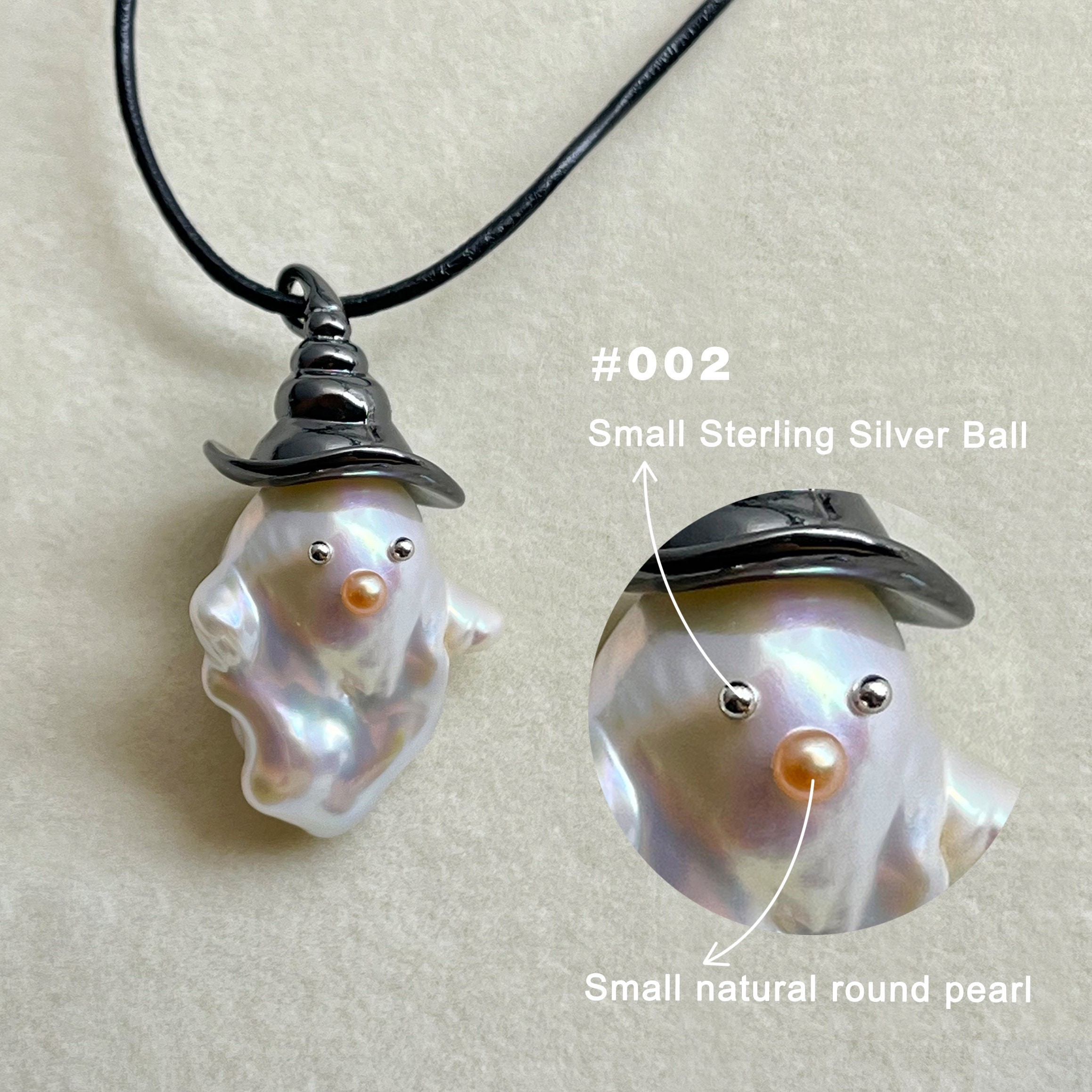 Cute Ghost Baroque Pearl Pendant Animals Necklace Pearl Fireball Pearl ...