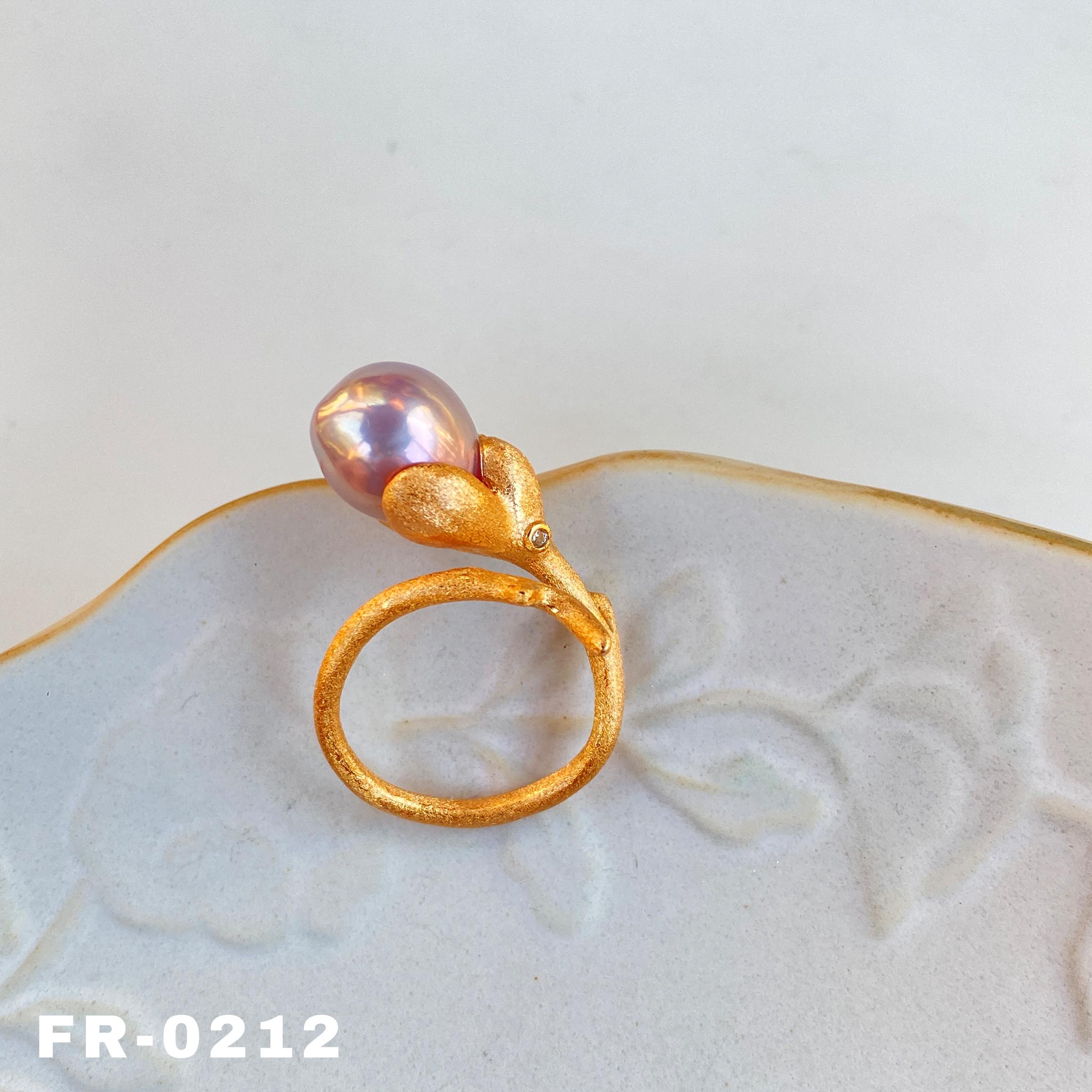 10mm Large Natural Freshwater Purple Pink Edison Pearl Ring ...
