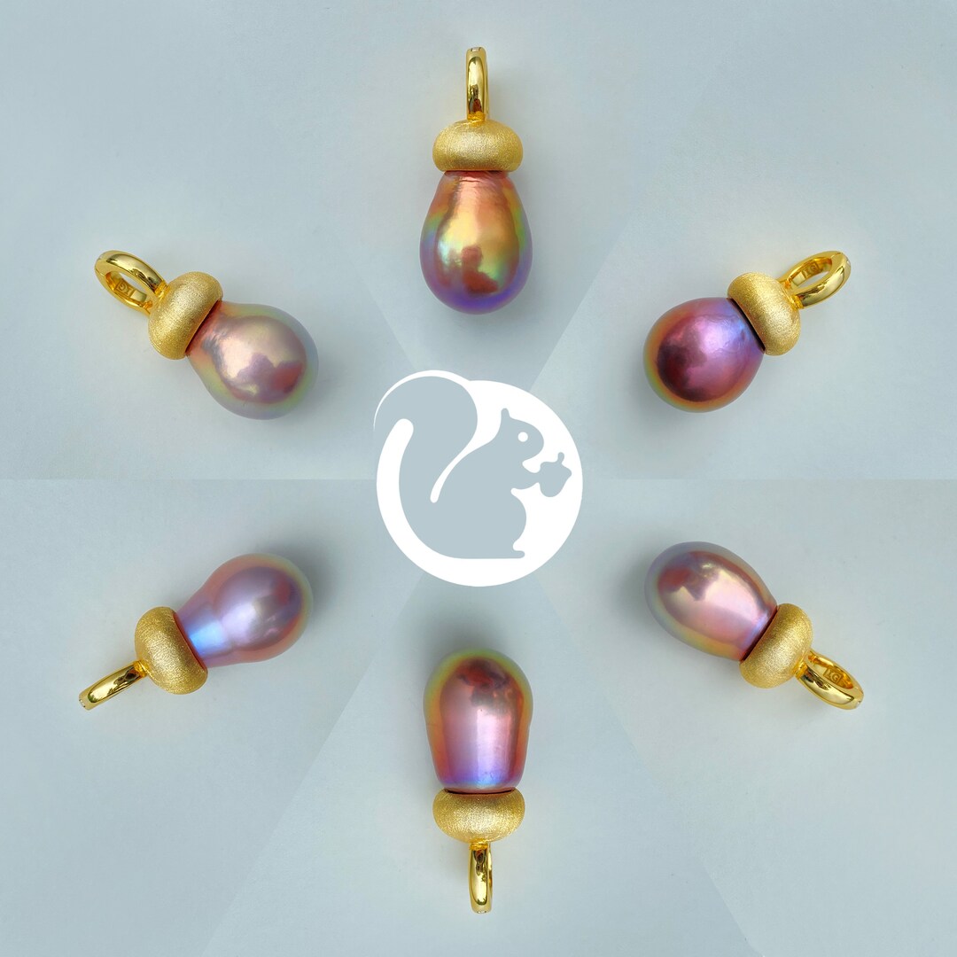 Natural Freshwater Edison Pearl Acorn Pendant / Sterling Silver With ...