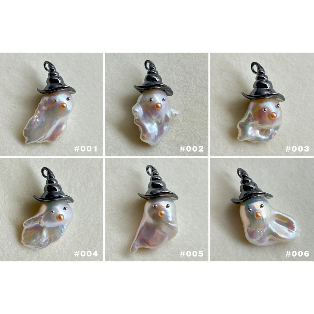 Cute Ghost Baroque Pearl Pendant Animals Necklace Pearl Fireball Pearl ...