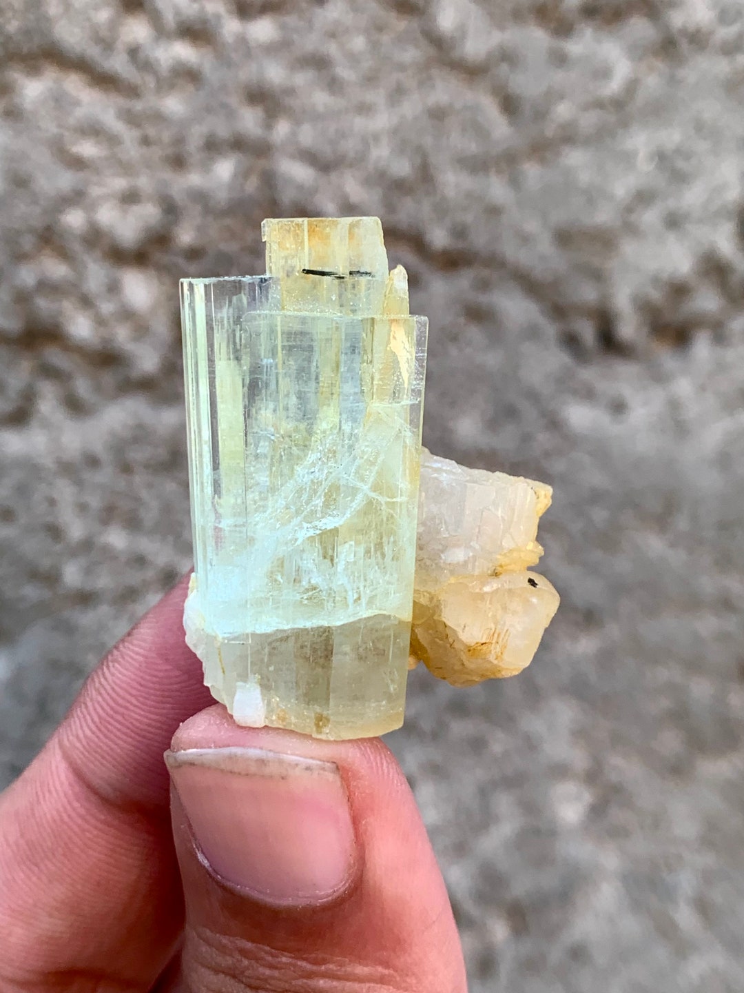 Amazing Luster Blue Aquamarine Crystal With Quartz , Aquamarine ...