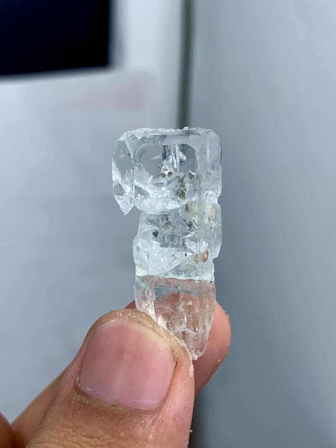 Unique Etched Termination Beryl Var Goshenite Crystal , Colorless Beryl ...