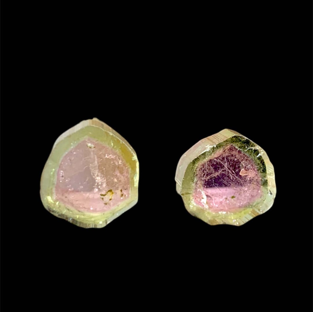 Beautiful Polished Watermelon Tourmaline Slice Crystal , Green and Pink ...
