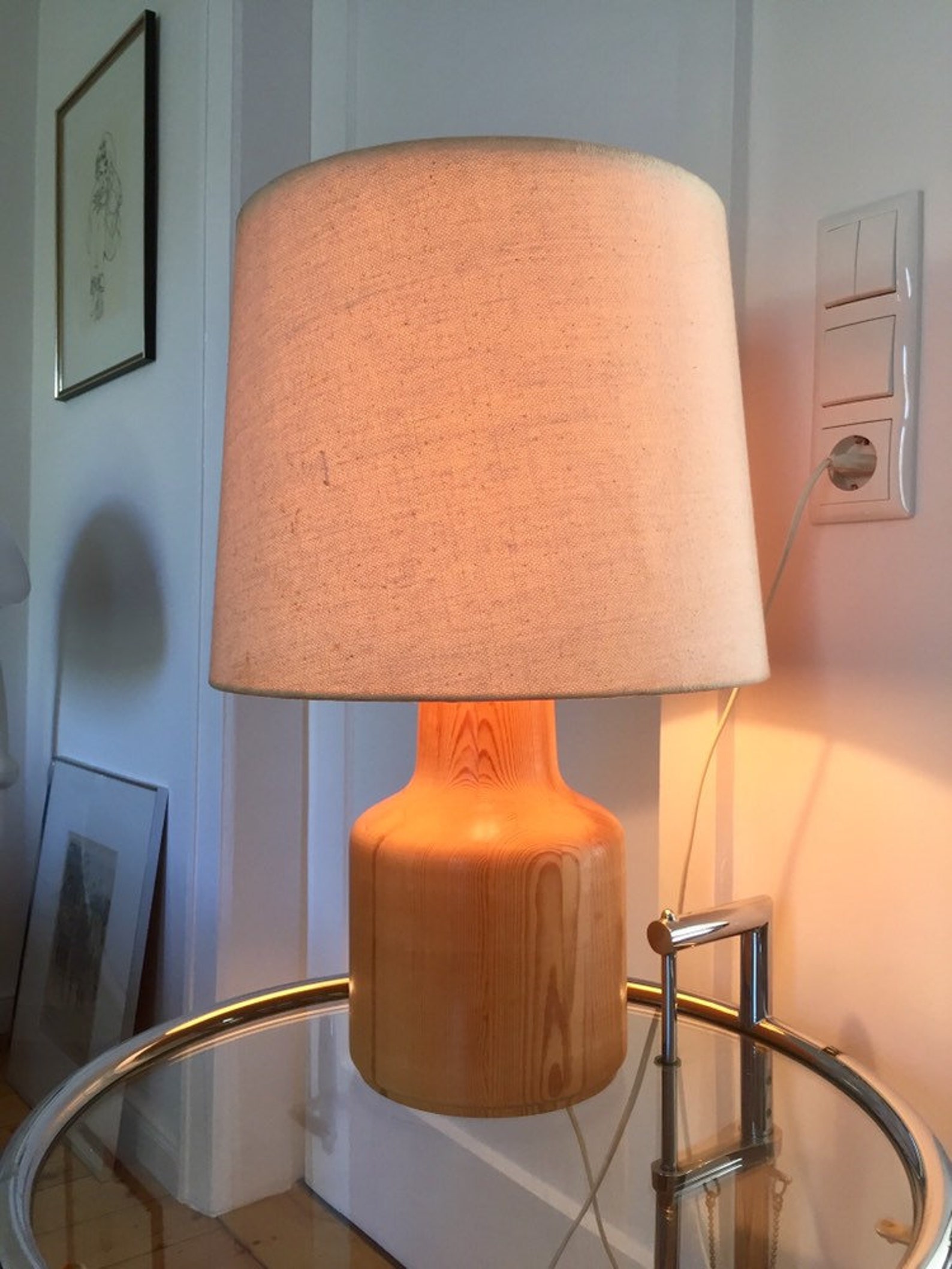 Dänische Tischleuchte KIRK Denmark Lampe Teak mid Century 60er massive ...