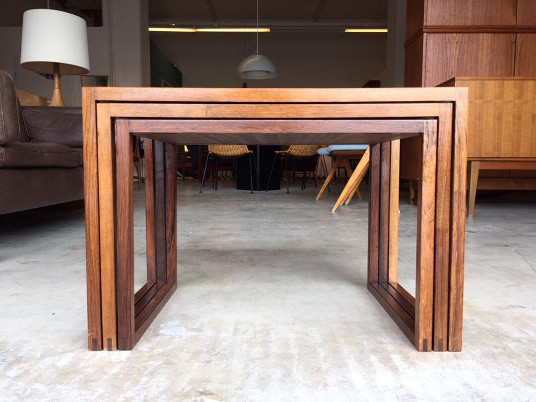 Rare! 60s 70s Danish 60s Minimalistic Nesting Tables Kai Kristiansen ...
