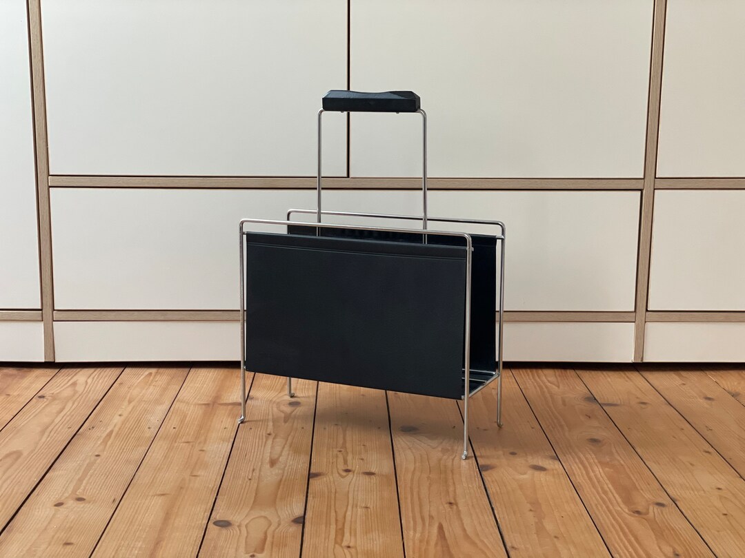 70s Vintage Mid Century Magazine Rack Holder LP Rack Modern Design ...