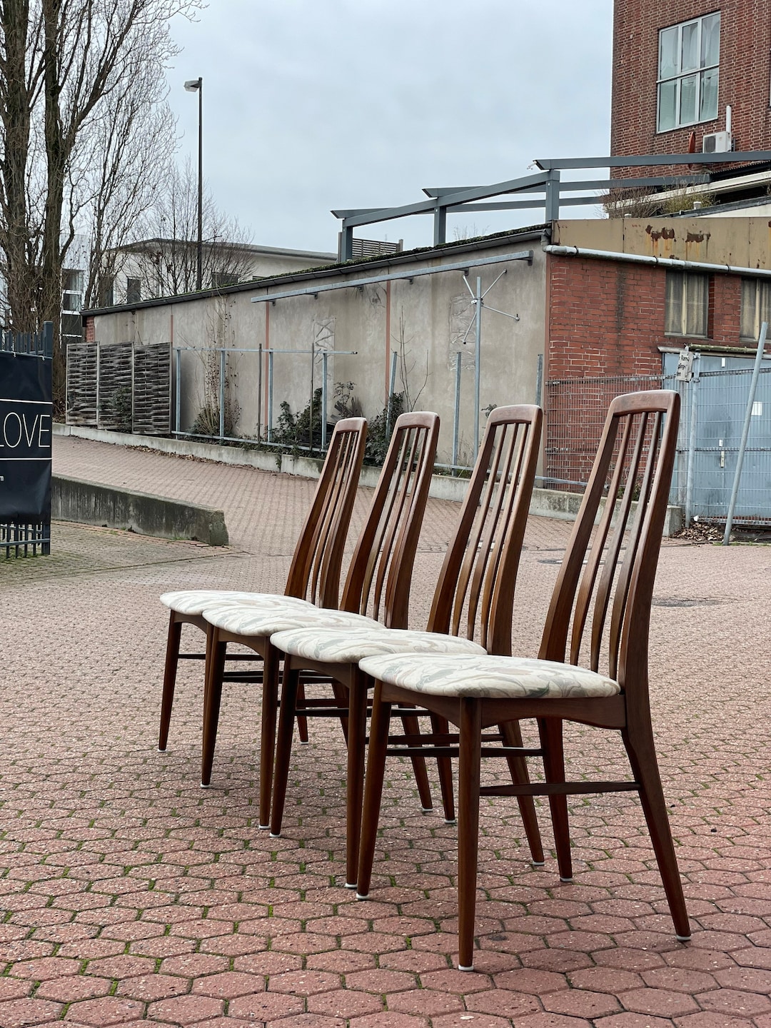 Beautiful Set of 4x 60s Dark Stained Oak Chairs Niels Koefoed Hornslet ...