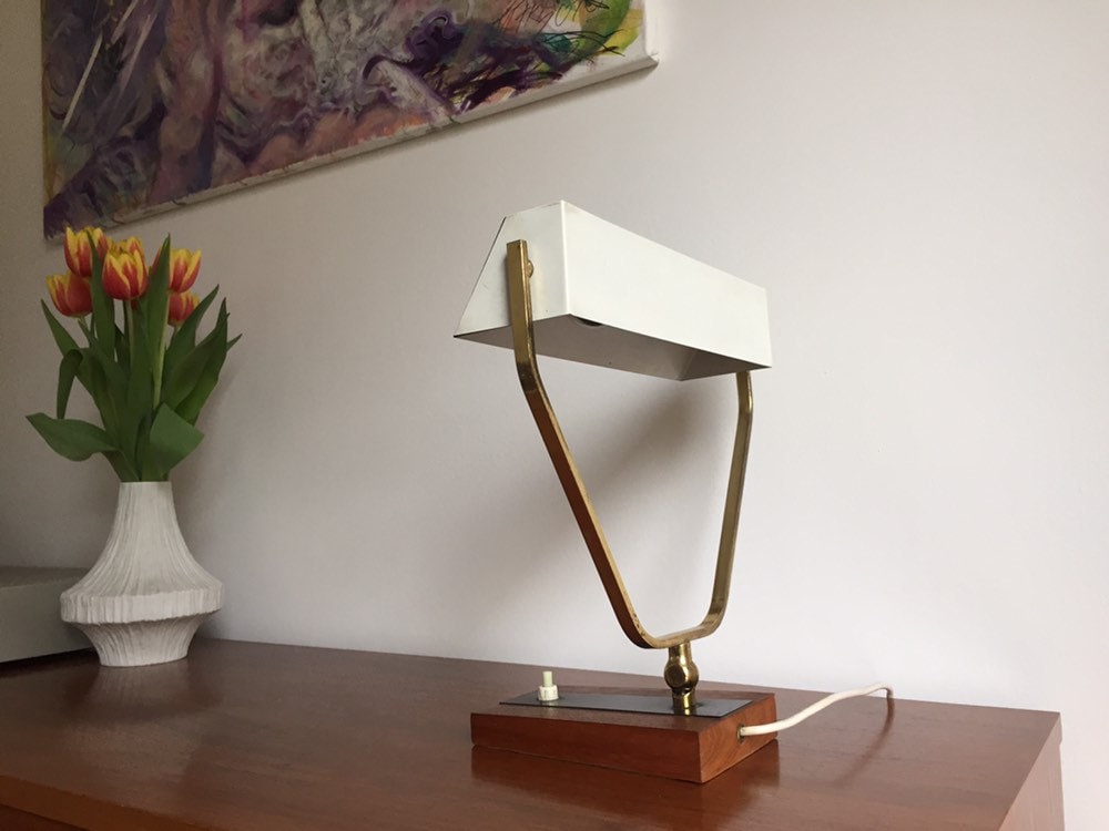 Rare 50s 60S Vintage Kaiser Idell Table Lamp for Sideboard to Teak Mid ...