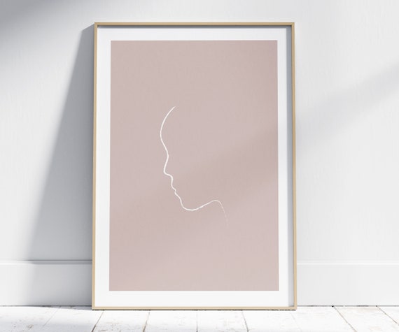 Face Line Art Face Silhouette Poster Abstract Poster - Etsy