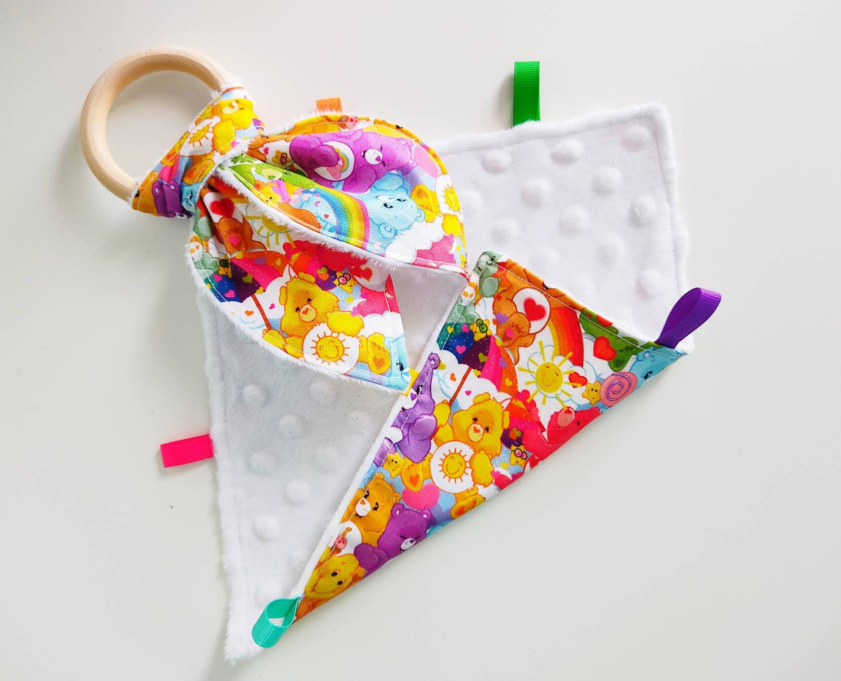 CARE BEARS Cuddle Square Baby Comforter Baby Teether | Etsy