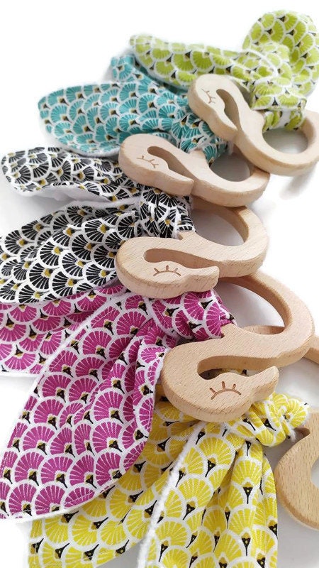 Sensitive Rattle Natural Collection Teether Swan Fall - Etsy UK