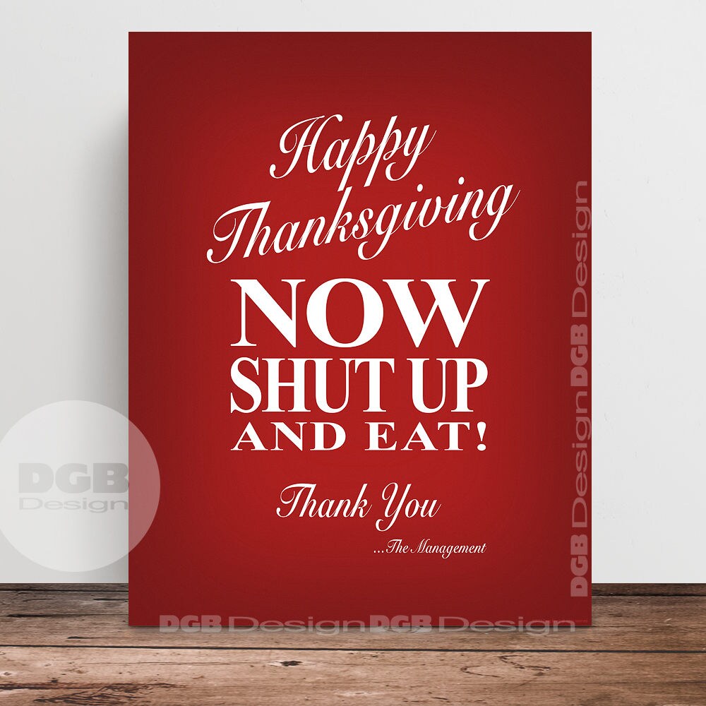 Funny Thanksgiving Printable, Dinner Place Card, Thanksgiving Art ...