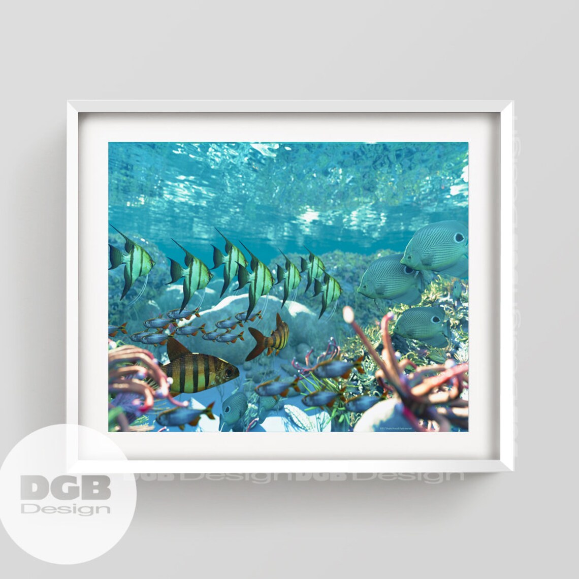 Tropical Art Print Coral Reef Art Under Sea Printable - Etsy