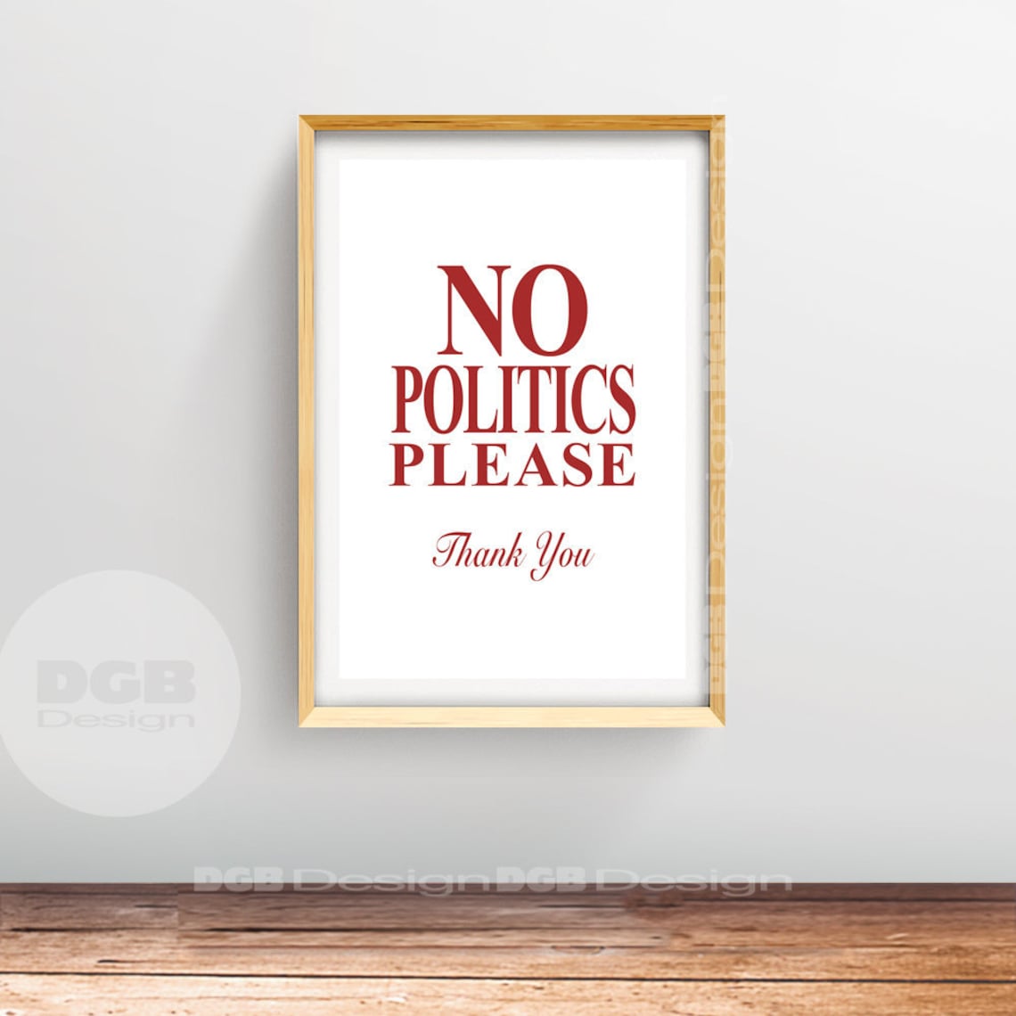 No Politics Sign, Funny Printable, Holiday RULES, PRINTABLE Art ...
