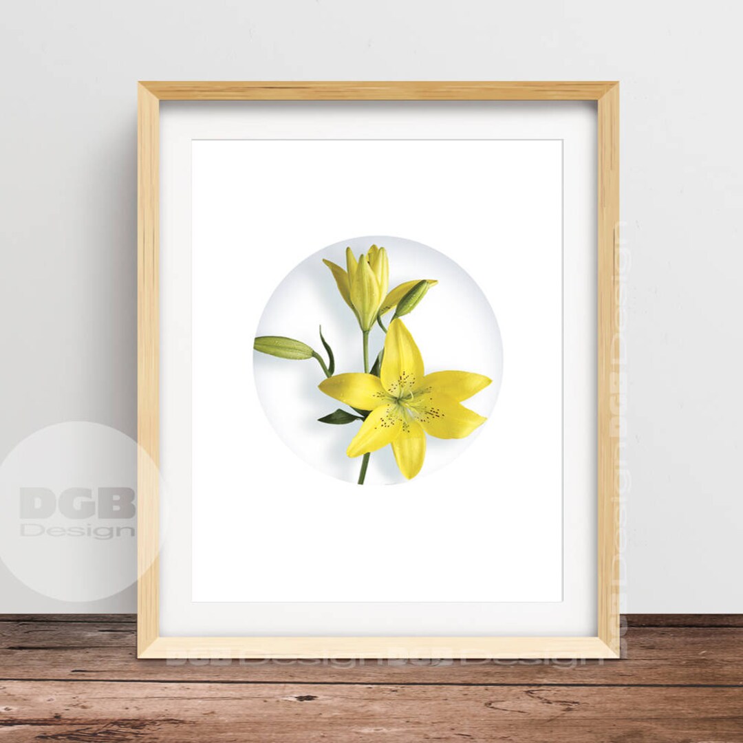 Yellow Floral Print, Yellow Easter Lilys, PRINTABLE ART, Lilys ...