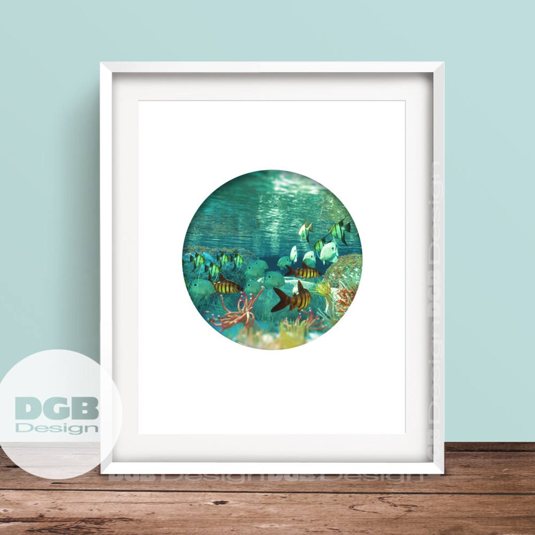 Tropical Coral Reef Print, PRINTABLE ART, Under Water Coral Reef ...