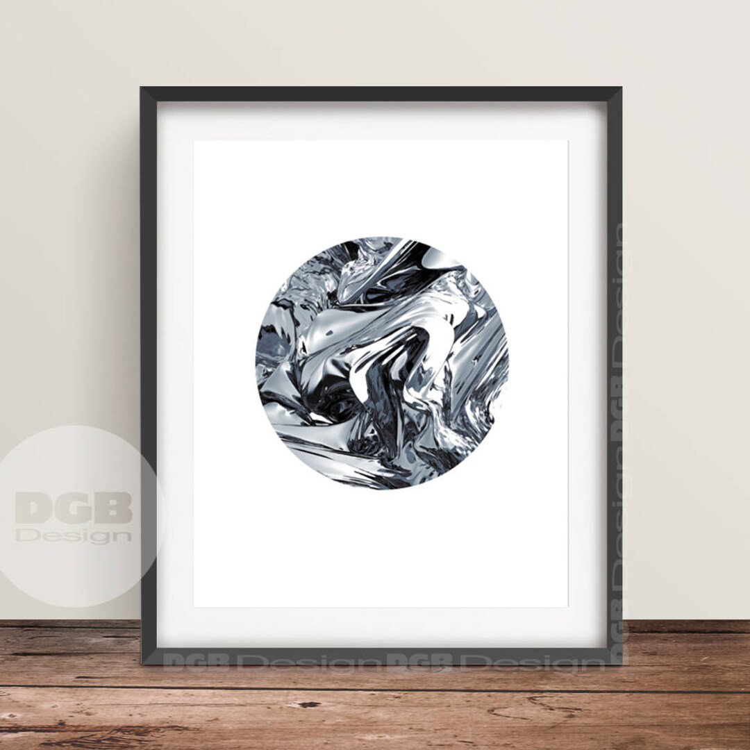 Liquid Metal Print, Metal Art Print, Metallic Wall Art, Contemporary ...