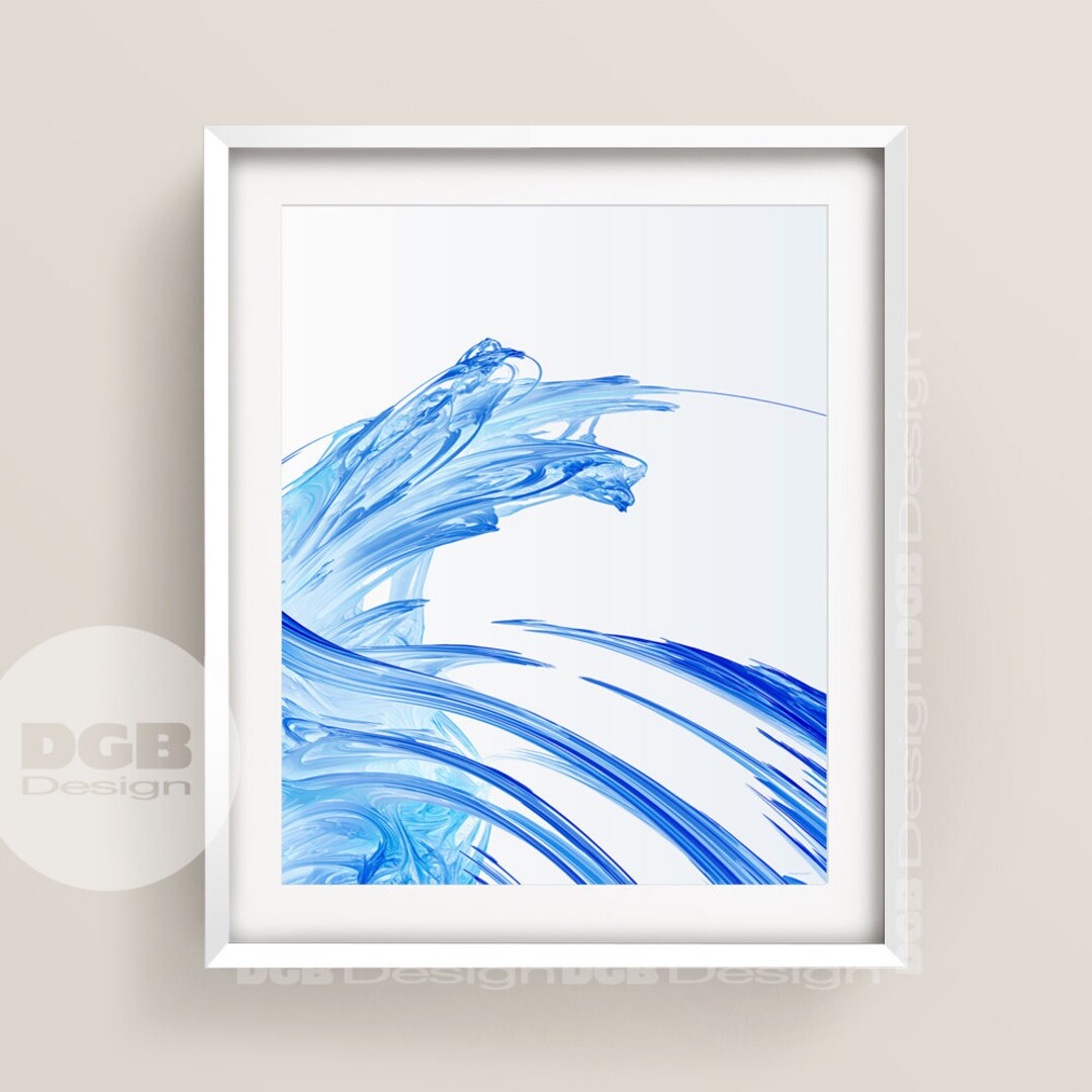 Ocean Waves Print, PRINTABLE ART, Nature Print, Photography, Blue Wall ...