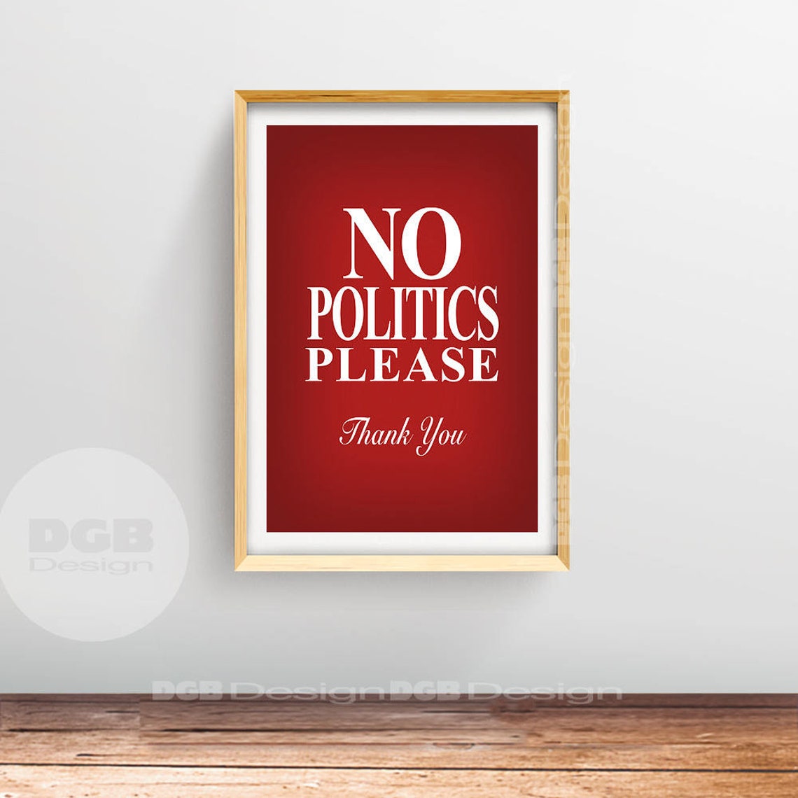No Politics Sign, Funny Printable, Holiday Decor, PRINTABLE Art ...