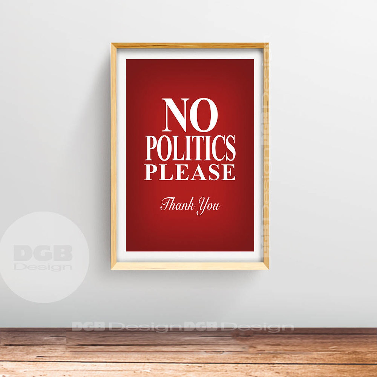 No Politics Sign, Funny Printable, Holiday Decor, PRINTABLE Art ...