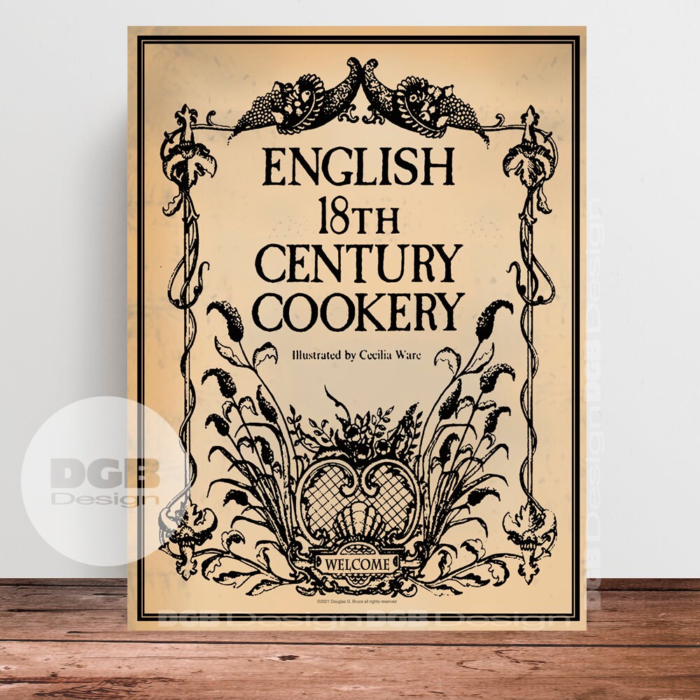 Buy 18th Century English Vintage Kitchen Cookbook Sign,english Colonial ...