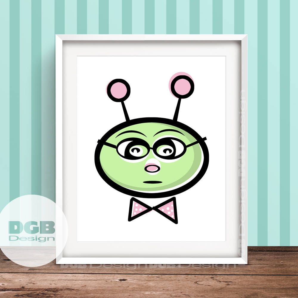 Alien Wall Art Print, Kids Art,nursery Space Art Print, PRINTABLE Art ...
