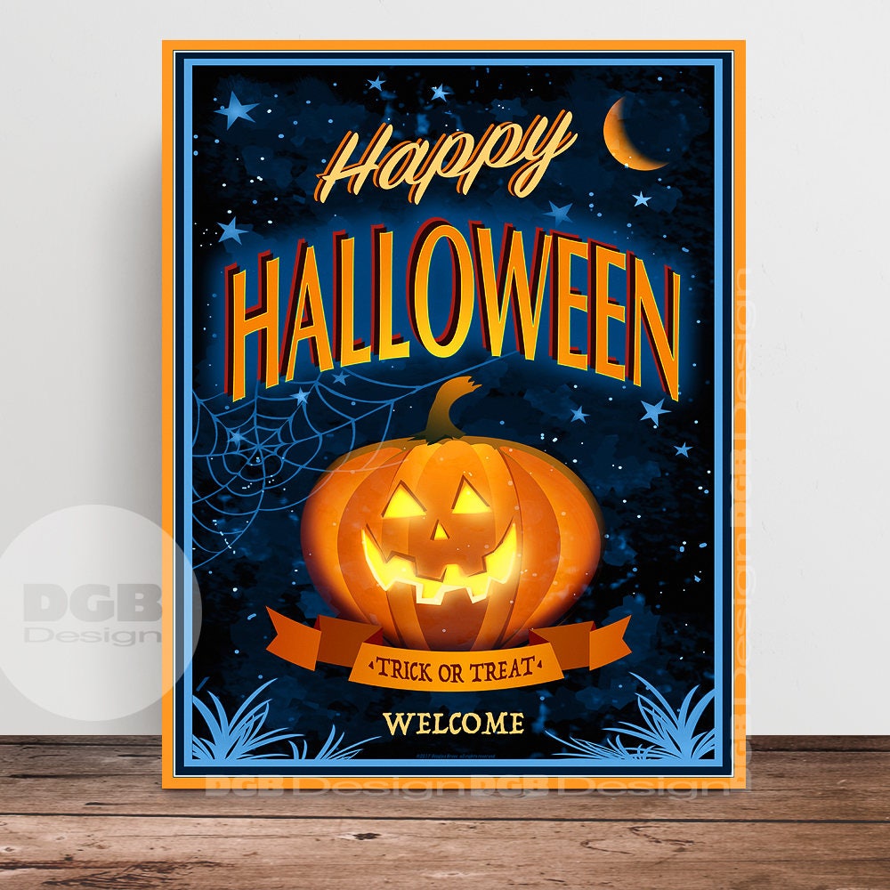 Halloween Wall Art, Halloween PRINTABLE Art, Halloween Decoration ...