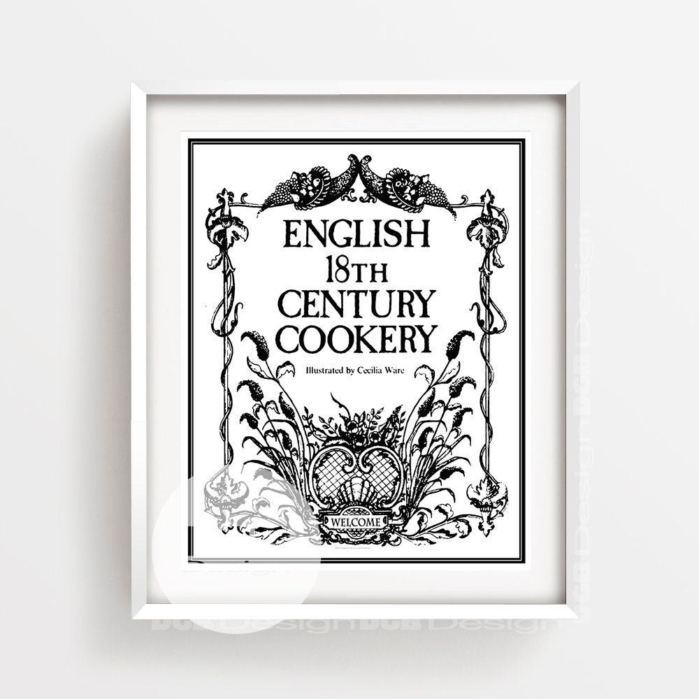 18th Century English Vintage Kitchen Cookbook Sign,english Colonial ...