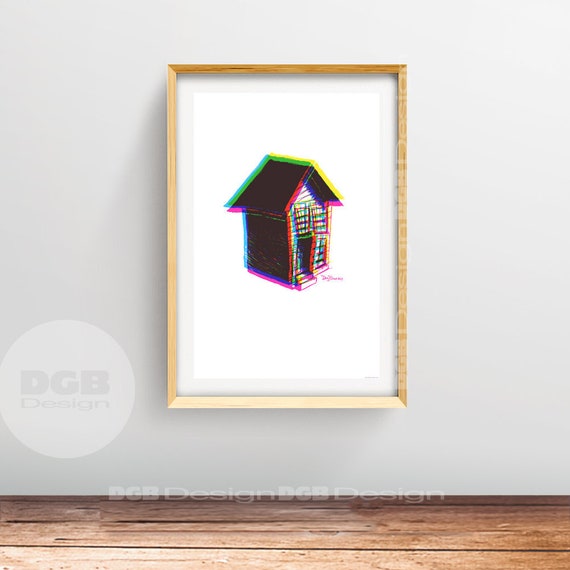 Tiny House Printable Small House Art Classic Doug's - Etsy