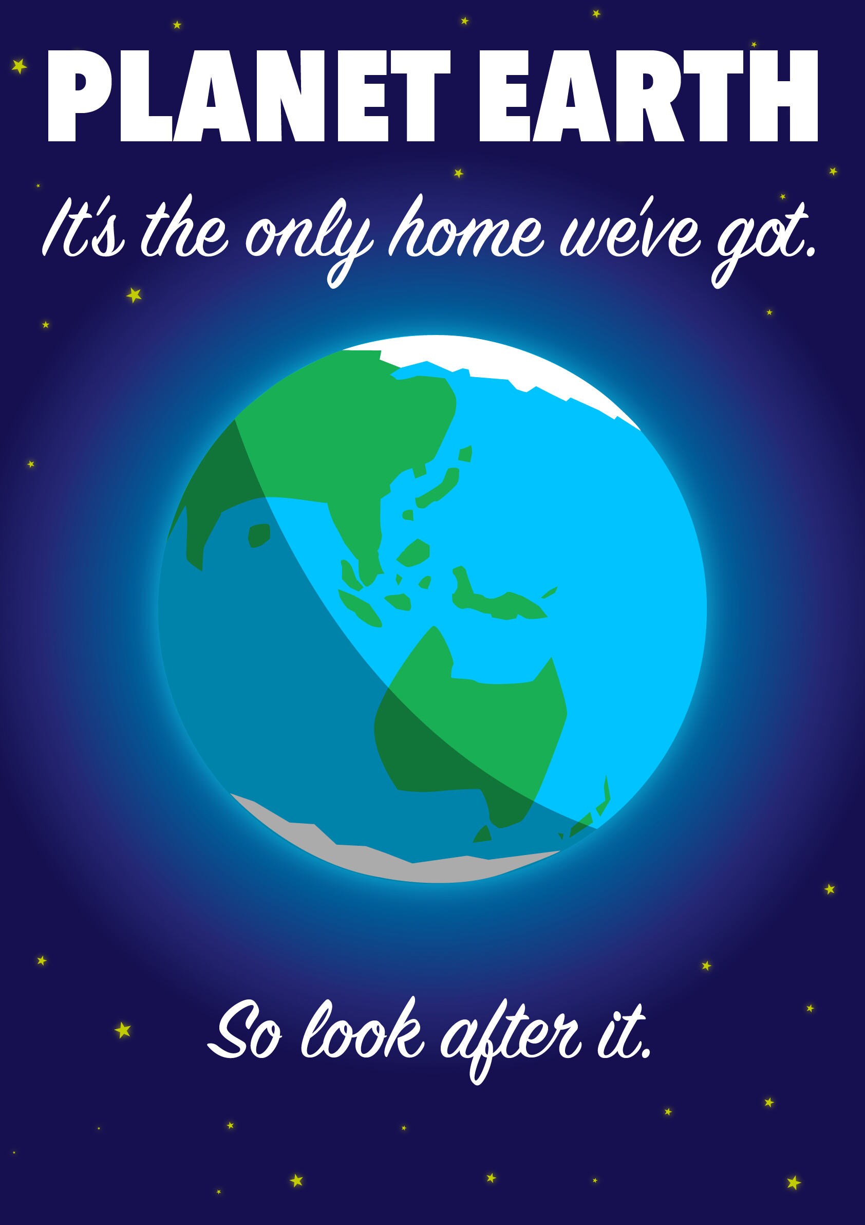 Only One Planet Earth Printable Classroom Poster A1 / Great for Kids ...
