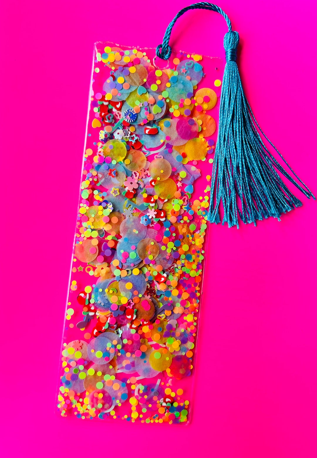 Confetti Bookmark Personalised Bookmark Reading Gift Custom Bookmark - Etsy