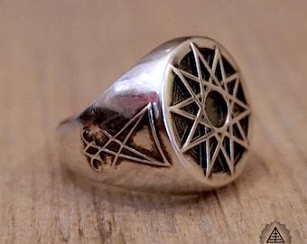 Satanic Trapezoid Sterling Silver Ring | Etsy