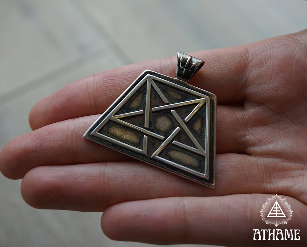 Satanic Trapezoid Sterling Silver Pendant - Etsy